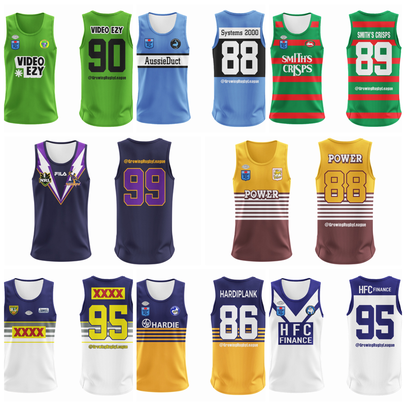 @GrowingRugbyLeague Retro Singlets | Rebound Rugby/Sports Ball - Train ...